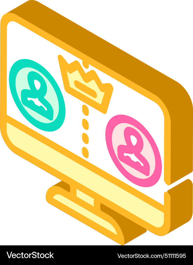 Moderator control isometric icon Royalty Free Vector Image