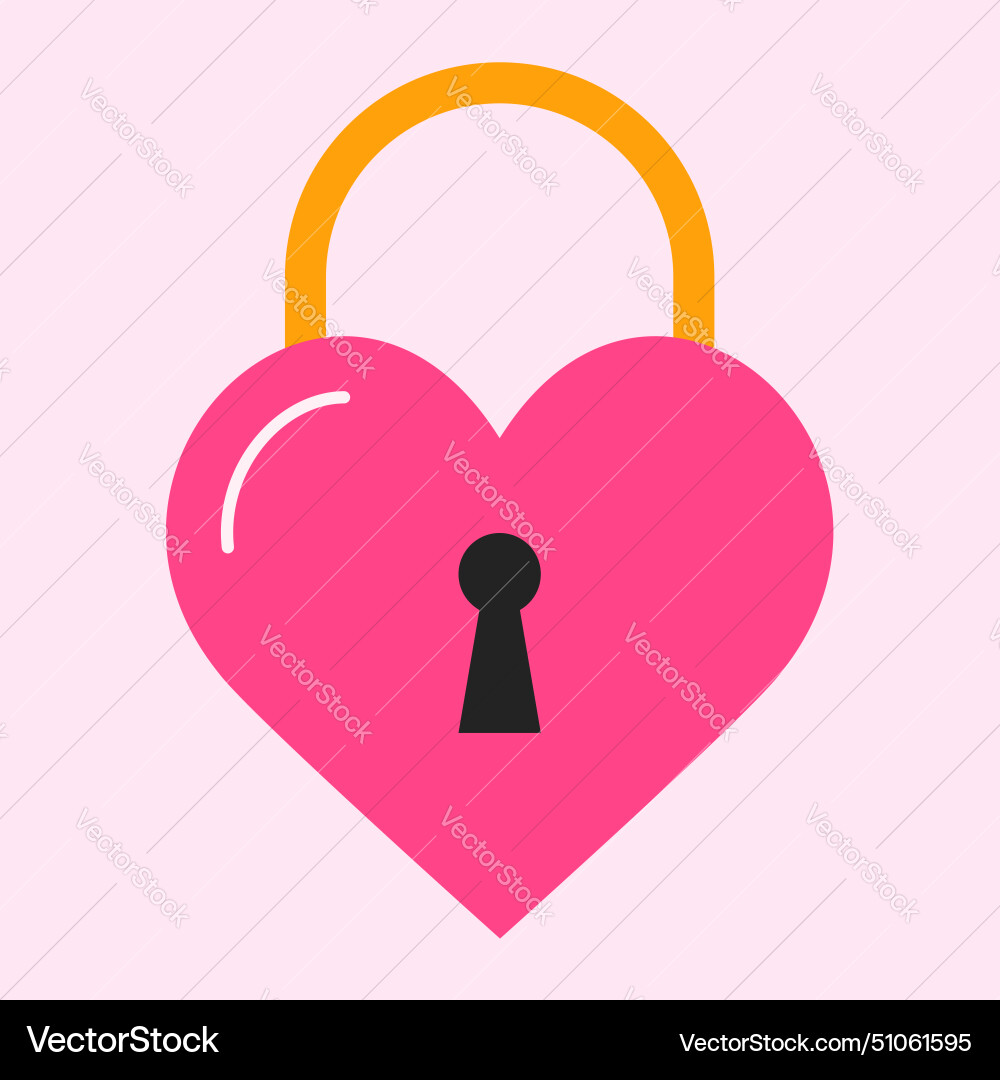 Pink lock valentine day Royalty Free Vector Image
