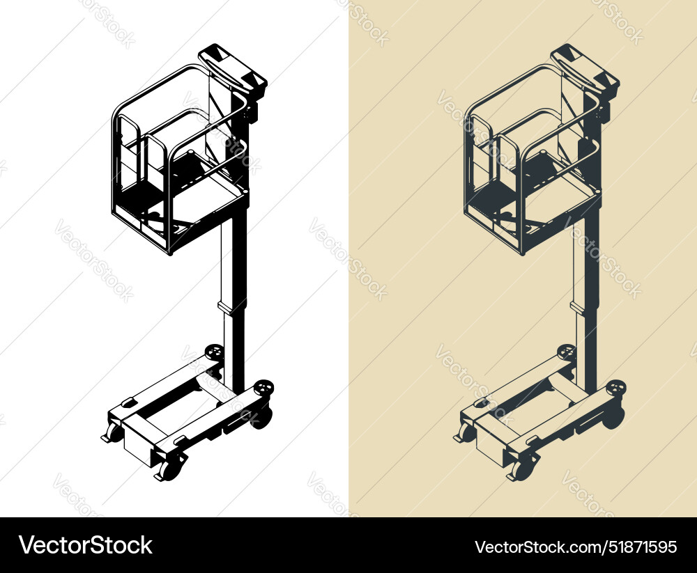 Push around mast lift Royalty Free Vector Image