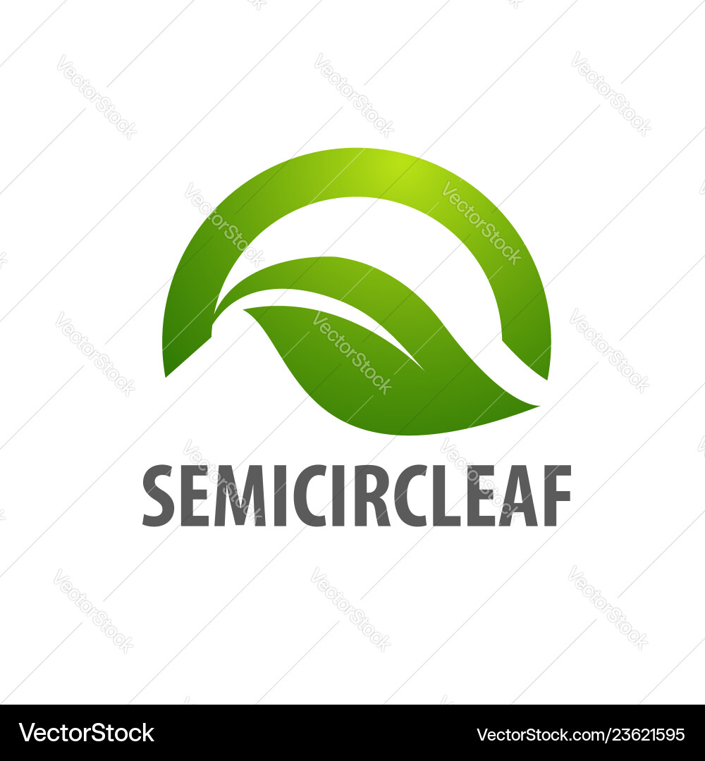Semicircle leaf logo concept design symbol Vector Image