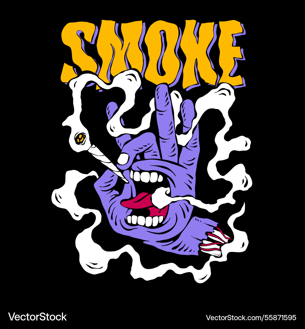 Smoking hand Royalty Free Vector Image - VectorStock