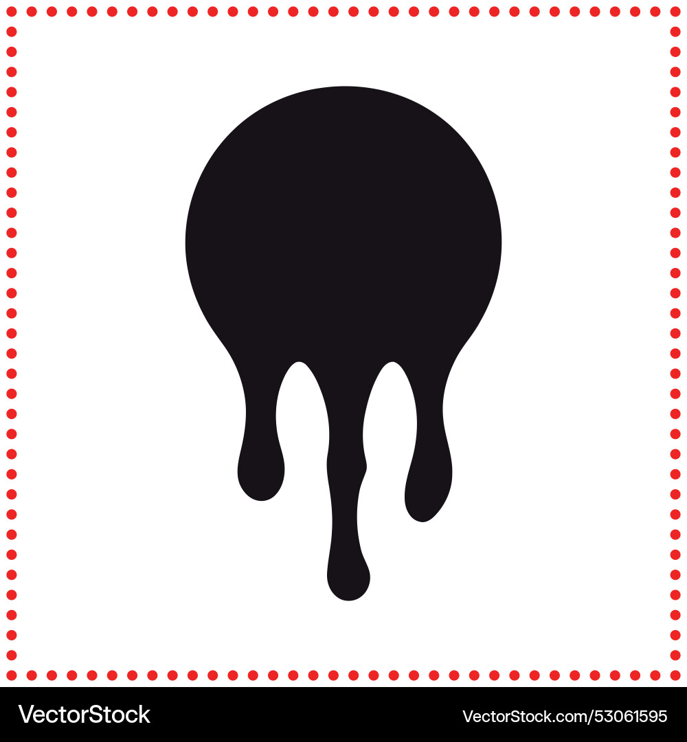 Unique dripping circle silhouette great for logos Vector Image