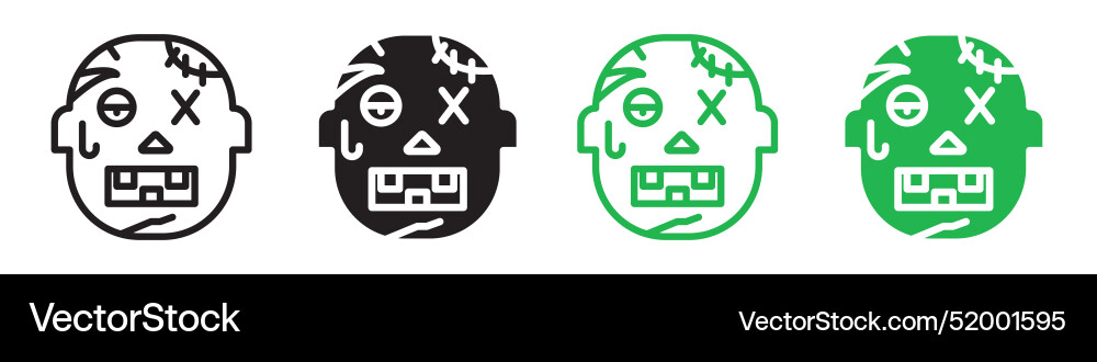 Zombie icon line art Royalty Free Vector Image