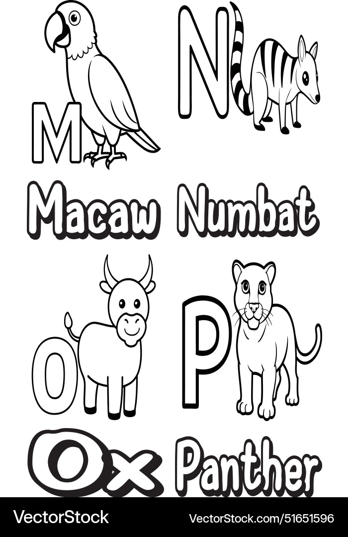 Black and white alphabet book Royalty Free Vector Image