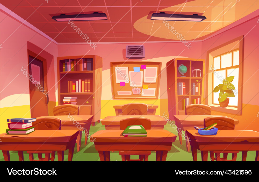 Classroom interior school or college class room Vector Image