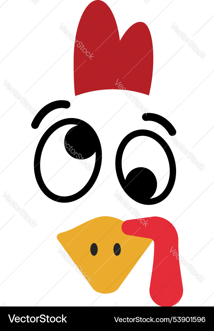 Funny crazy turkey face design Royalty Free Vector Image