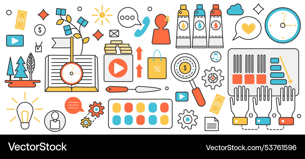 Graphic design technology startup and art studio Vector Image