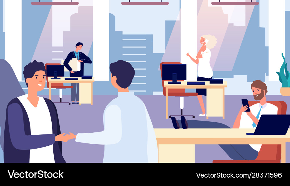 Happy Office Greeting New Employee Royalty Free Vector Image