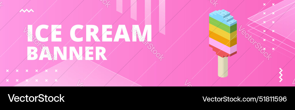 Ice cream horizontal banner Royalty Free Vector Image