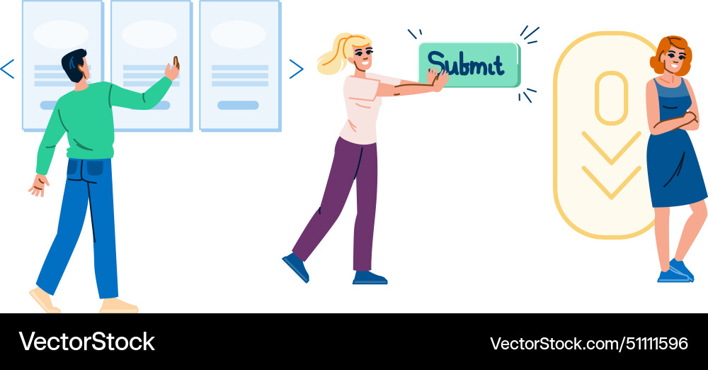 Interaction affordance website Royalty Free Vector Image