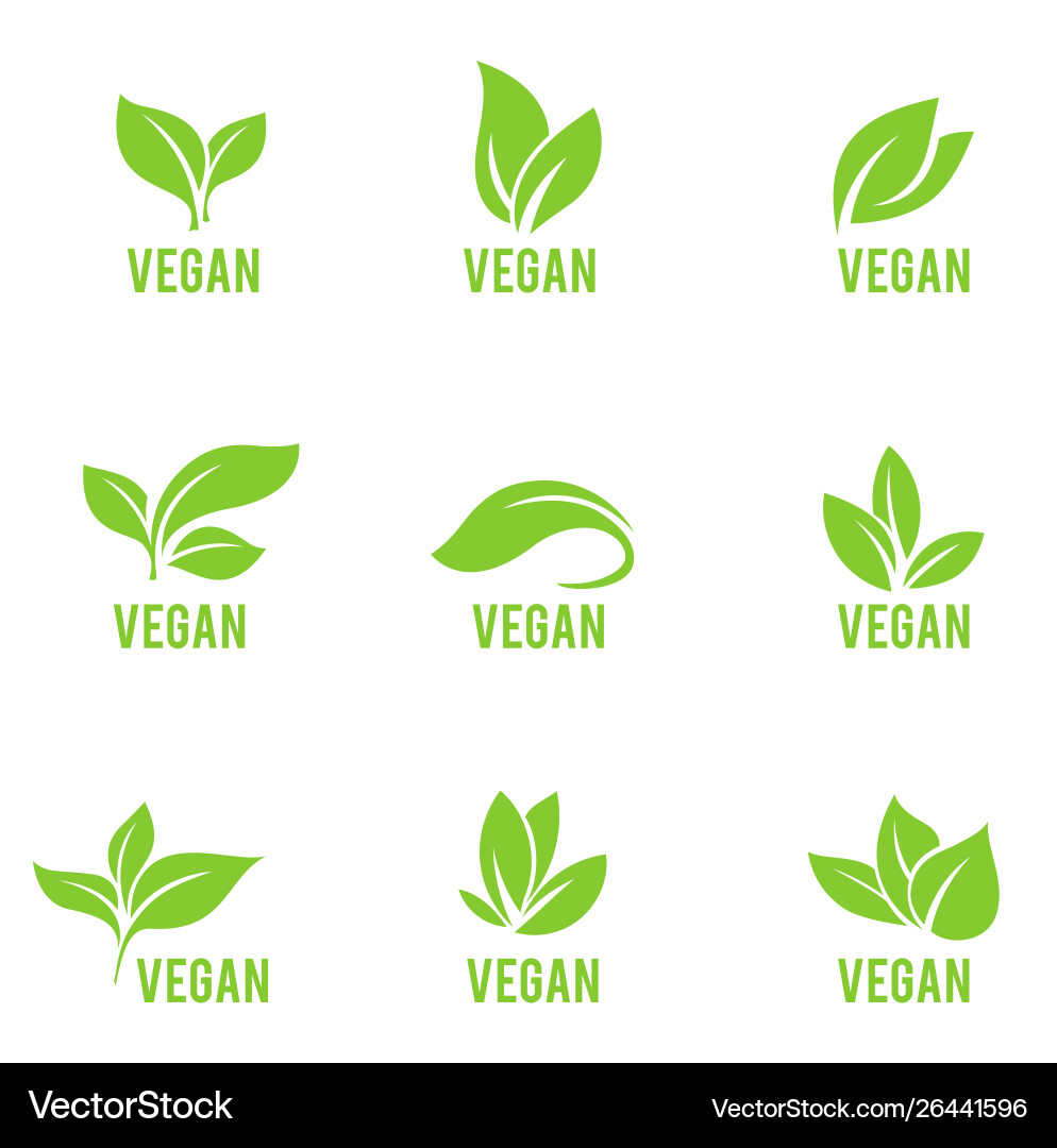 Leaves icon set isolated on white Royalty Free Vector Image