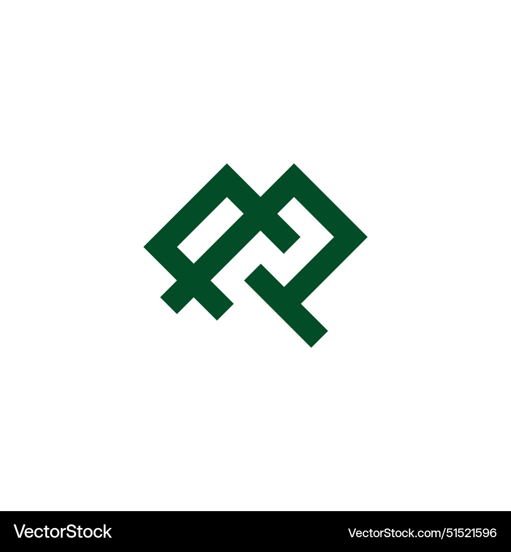 Letter mp linked simple logo Royalty Free Vector Image