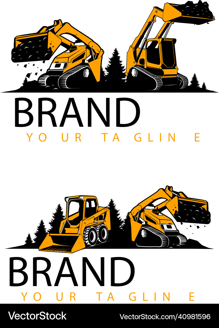 Mini excavator logo Royalty Free Vector Image - VectorStock