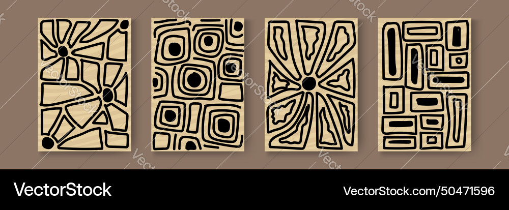 Minimalist trendy abstract print set card Vector Image