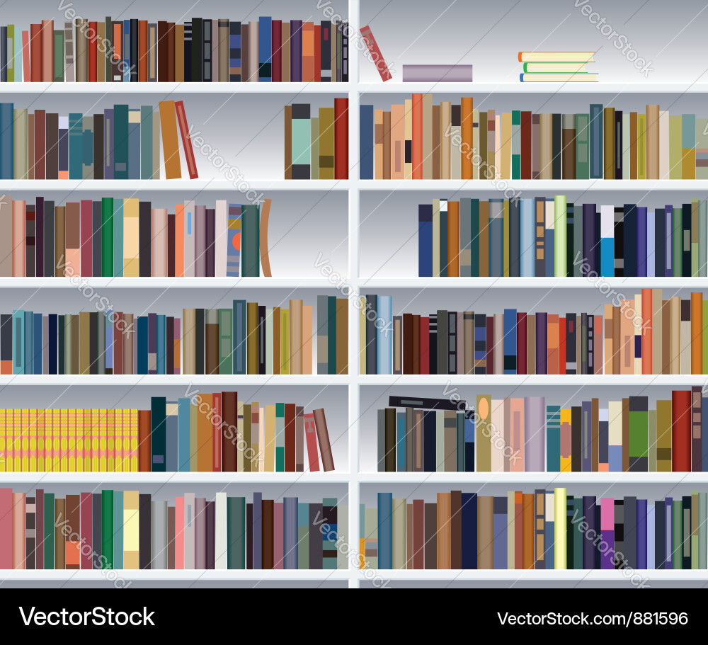 Modern bookshelf Royalty Free Vector Image - VectorStock