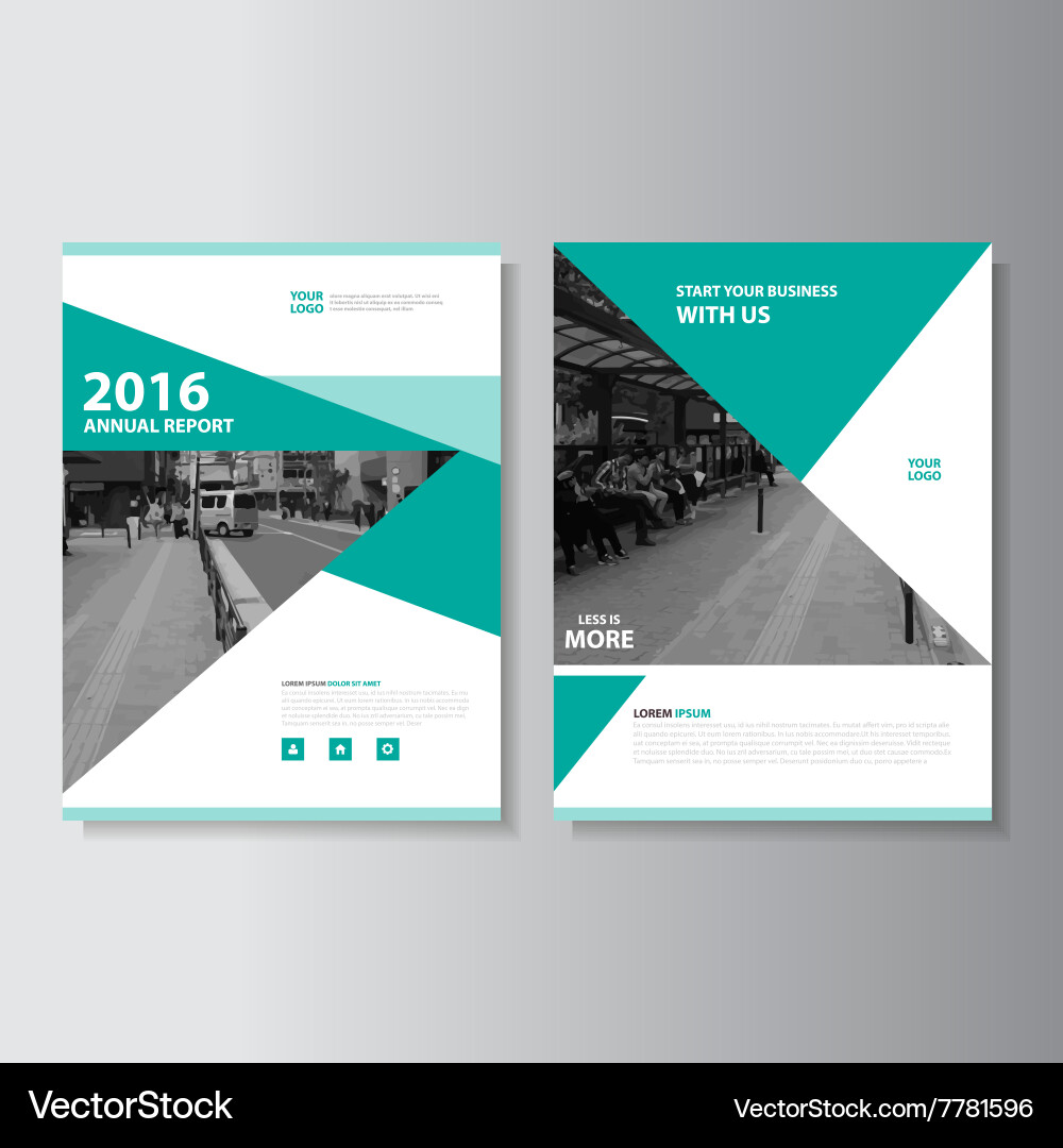 Modern Green Report Template Royalty Free Vector Image