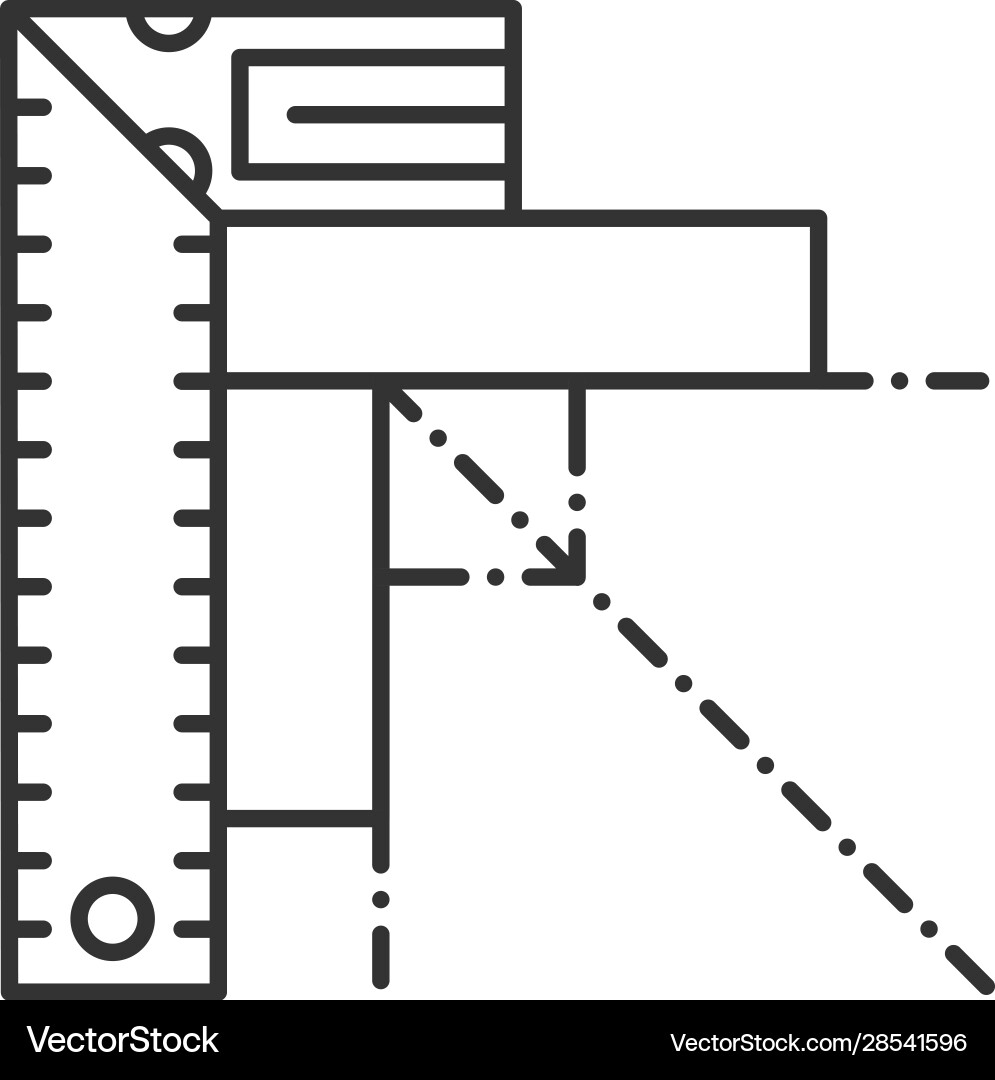 Set square linear icon Royalty Free Vector Image