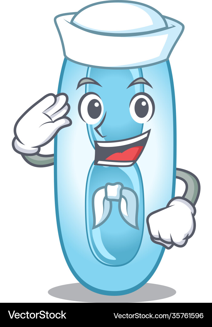 Smiley sailor cartoon character klebsiella Vector Image Smiley sailor cartoon character klebsiella Vector Image