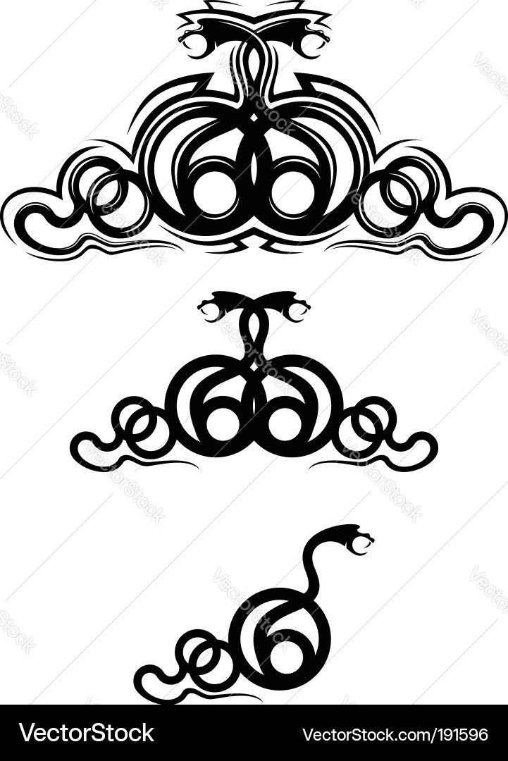 Snake Motif Tattoo Royalty Free Vector Image - VectorStock