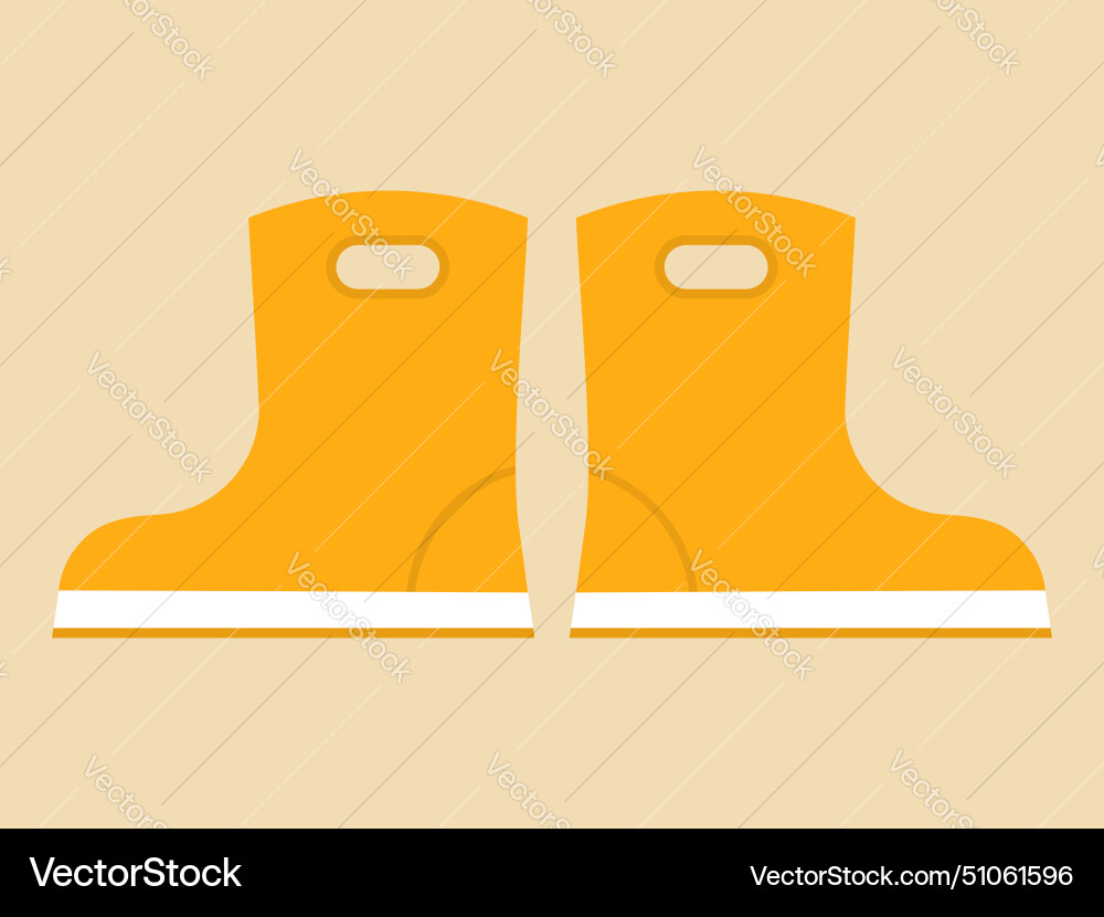 Yellow rubber boots Royalty Free Vector Image - VectorStock