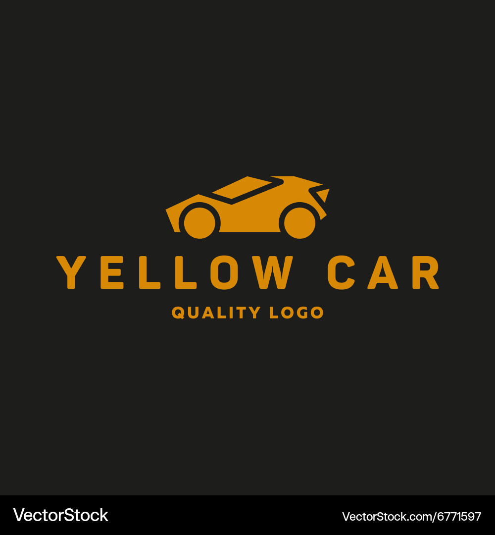 Abstract Yellow Car Icon Royalty Free Vector Image