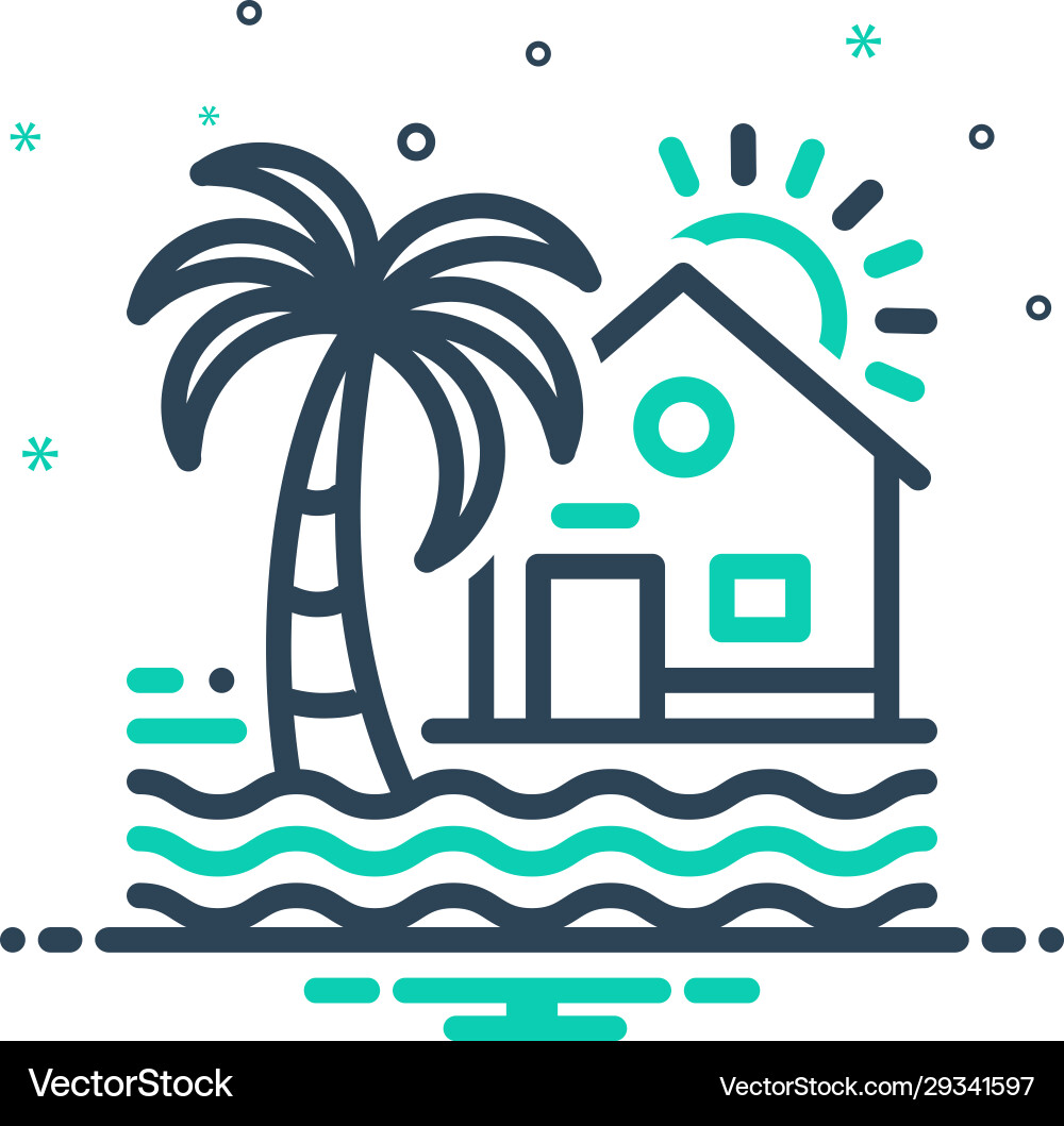 Coastal Beach House Icon Royalty Free Vector Image