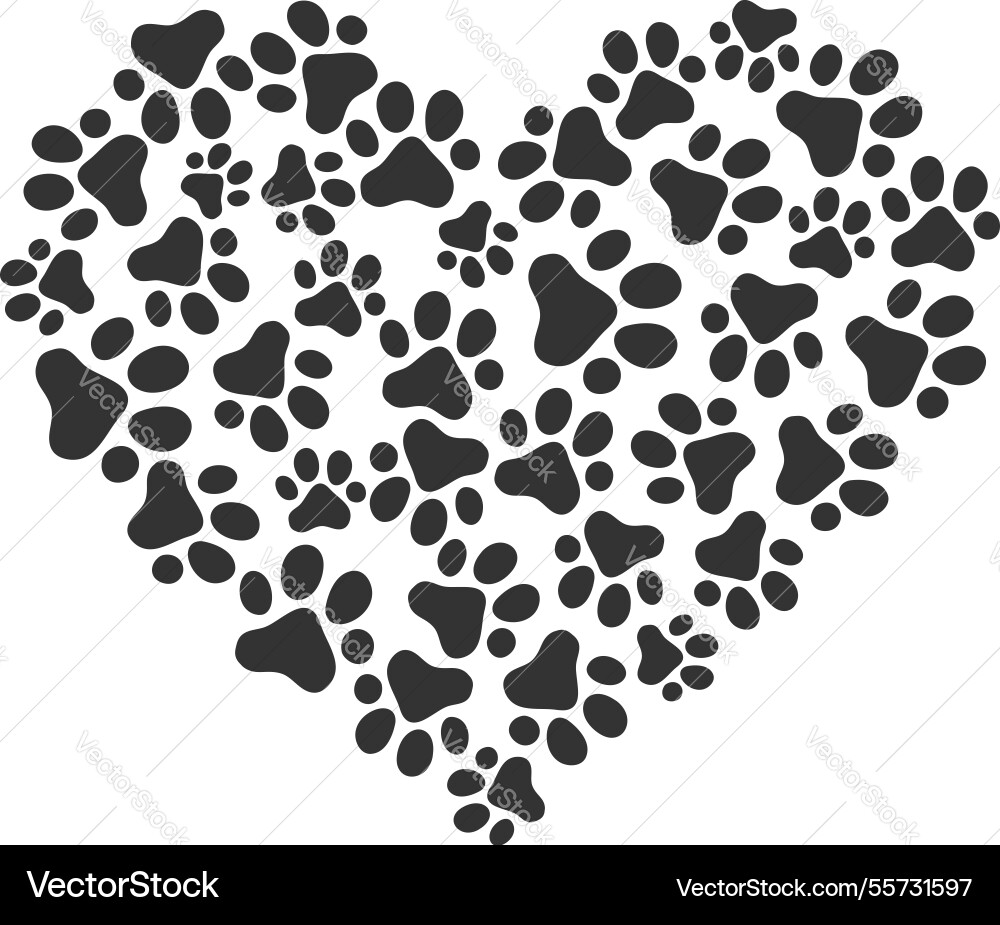 Dog paw clip art design Royalty Free Vector Image