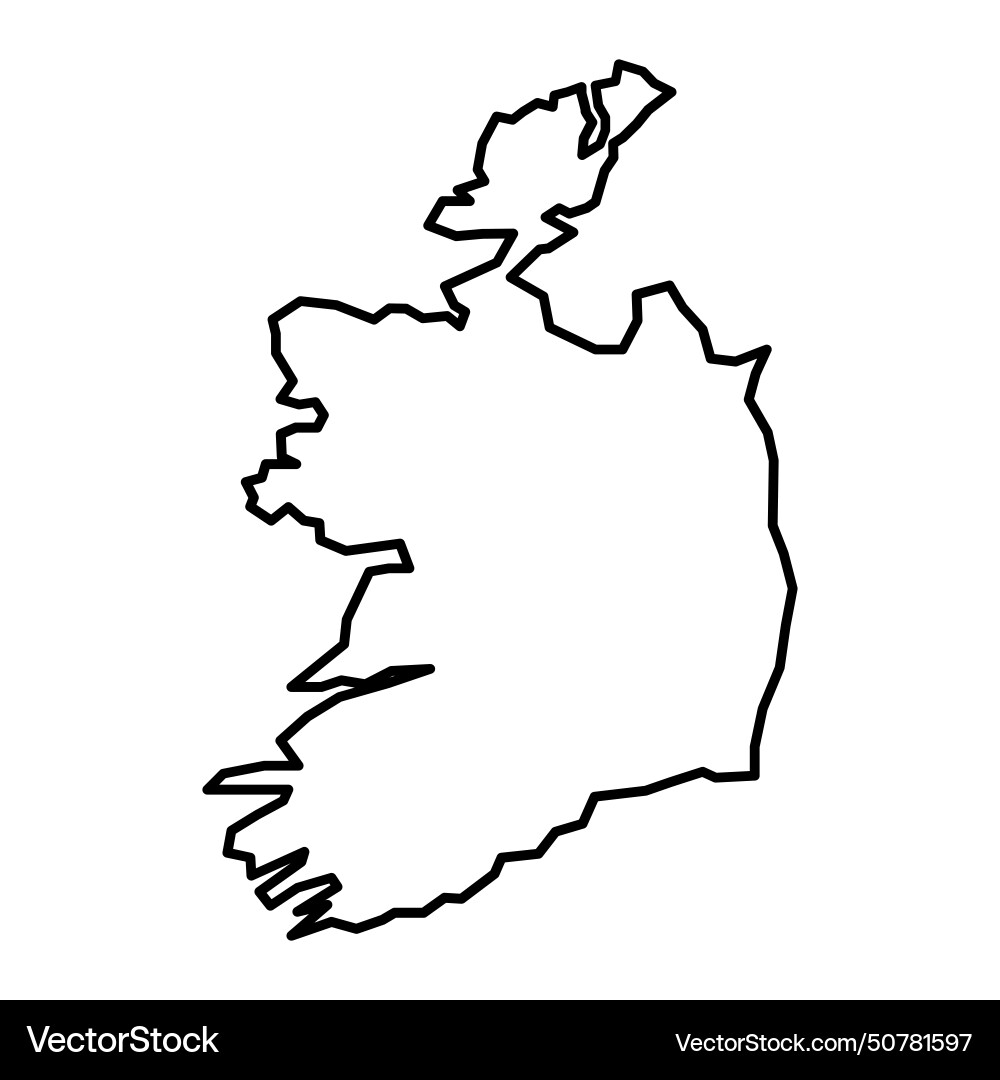 Ireland outline map on white background Royalty Free Vector