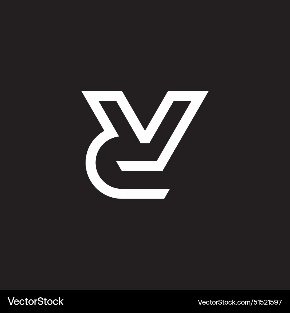Letter dv mono line simple geometric logo Vector Image