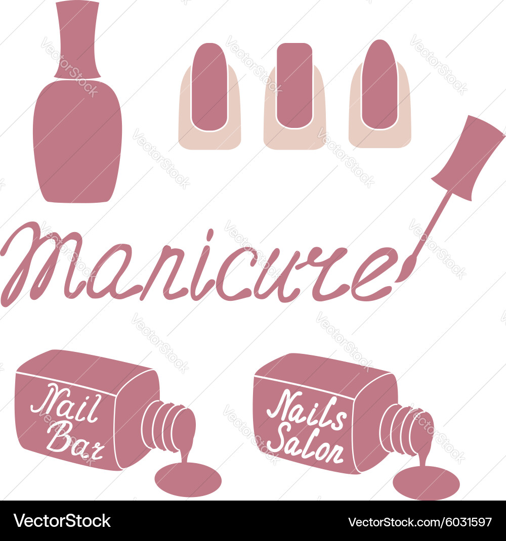 Manicure salon label Royalty Free Vector Image