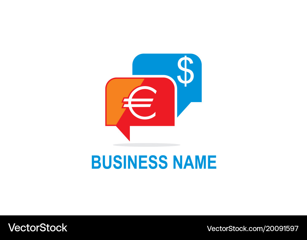 Money exchange business logo Royalty Free Vector Image