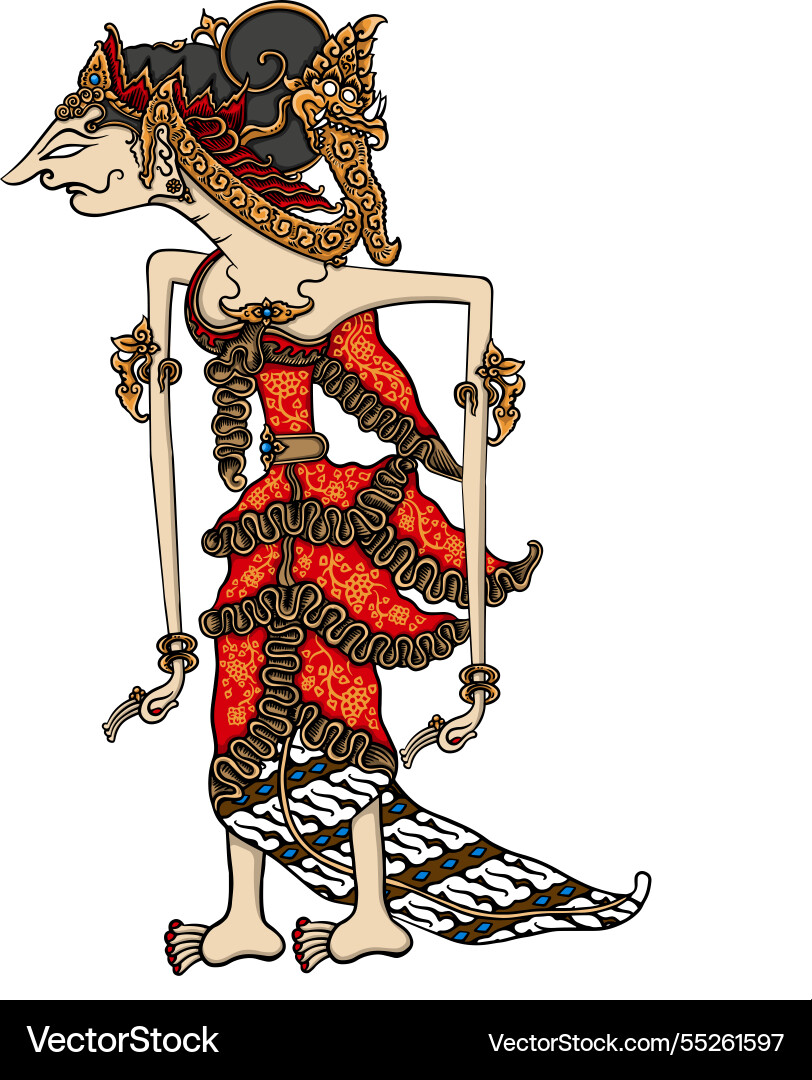 Nagagini wayang kulit Royalty Free Vector Image