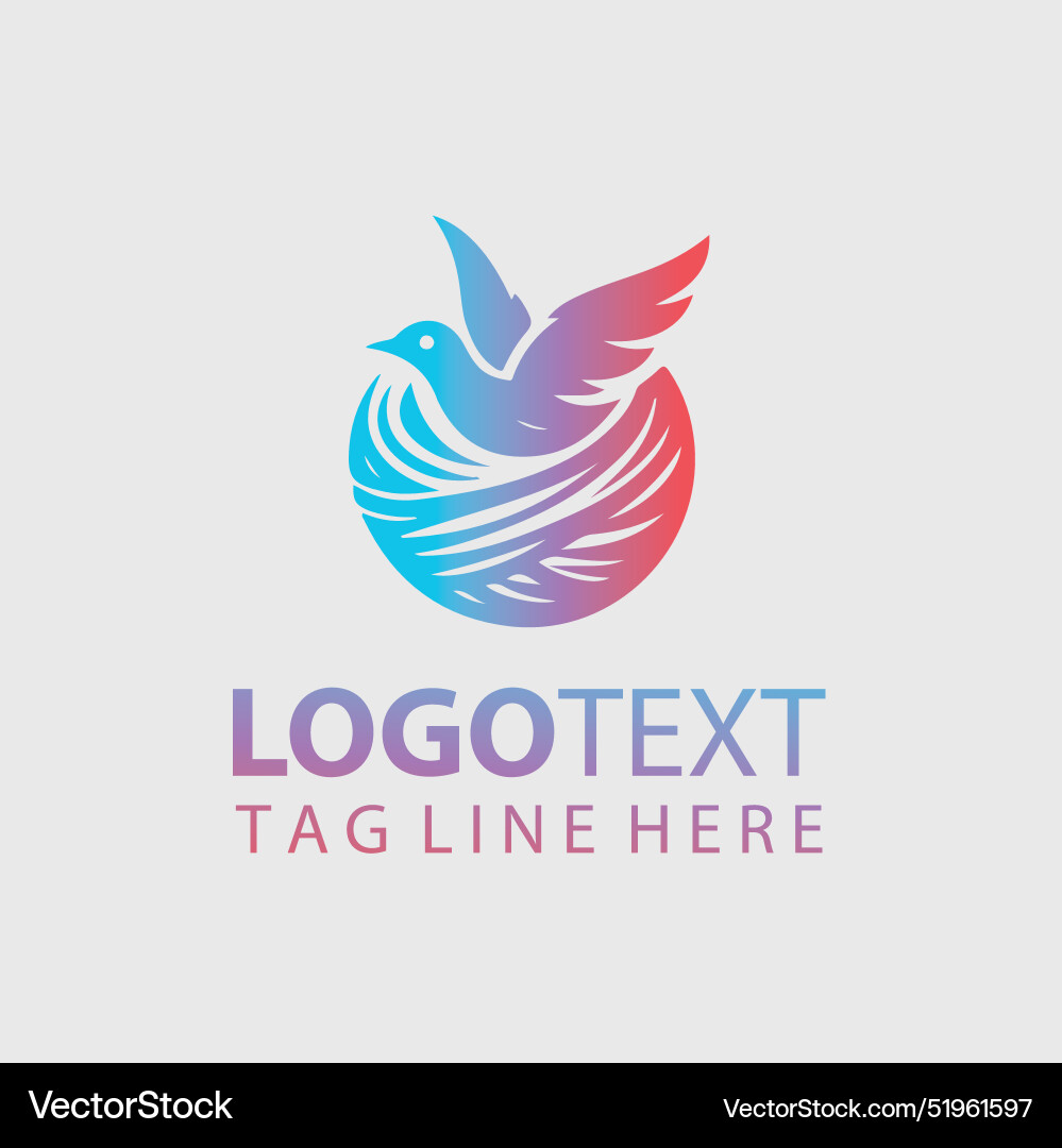 Nesting bird logo Royalty Free Vector Image - VectorStock
