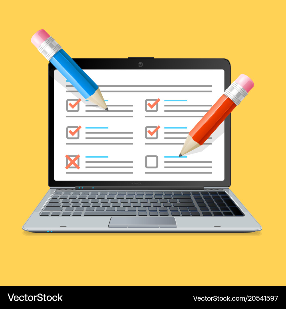 Realistic detailed 3d claim form pc Royalty Free Vector