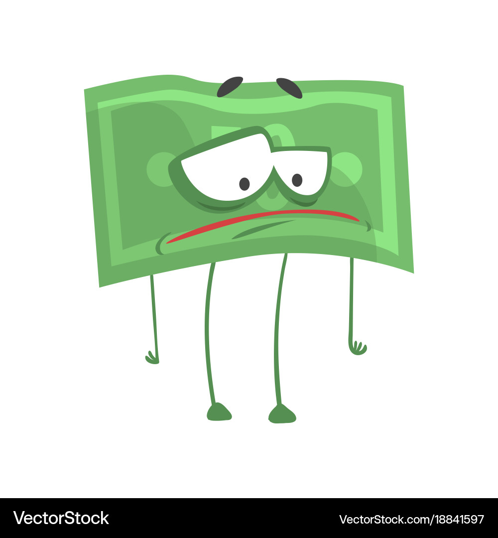 Sad Money Character Royalty Free Vector Image - VectorStock