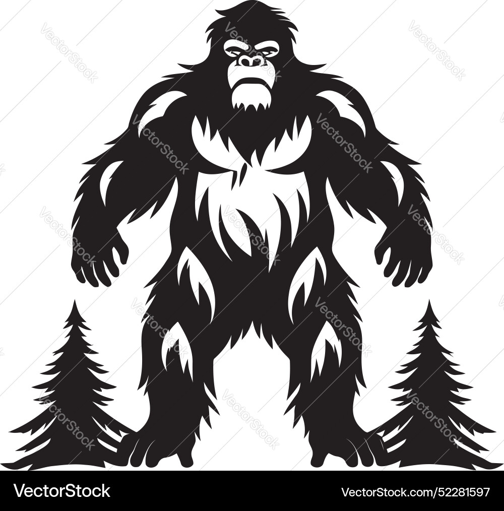 Sasquatch serenade charming fullbody emblem Vector Image