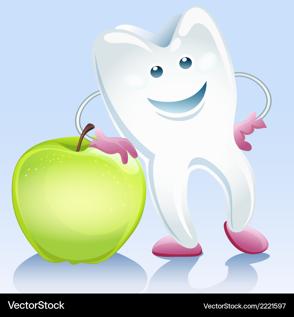 Tooth and apple Royalty Free Vector Image - VectorStock
