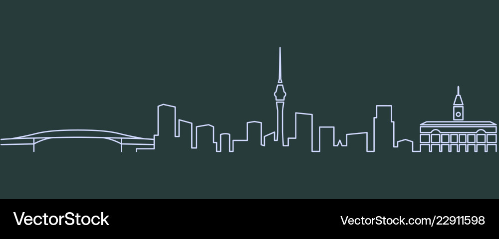 Auckland Skyline Outline Royalty Free Vector Image