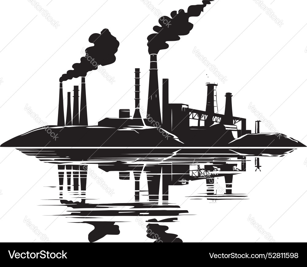 Contaminated currents river pollution icon Vector Image