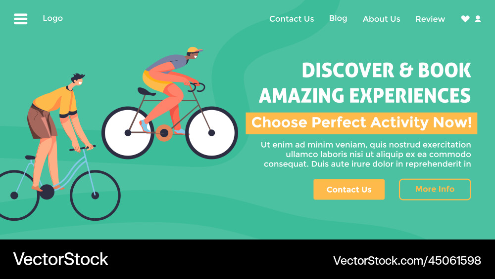 Discover and book amazing experiences website Vector Image
