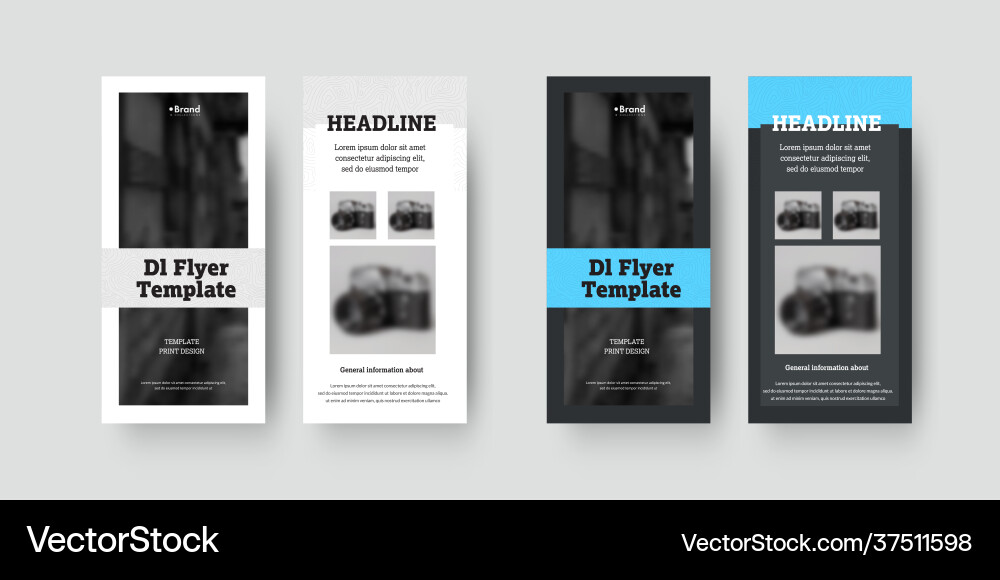 Dl flyer template with color geometric design Vector Image