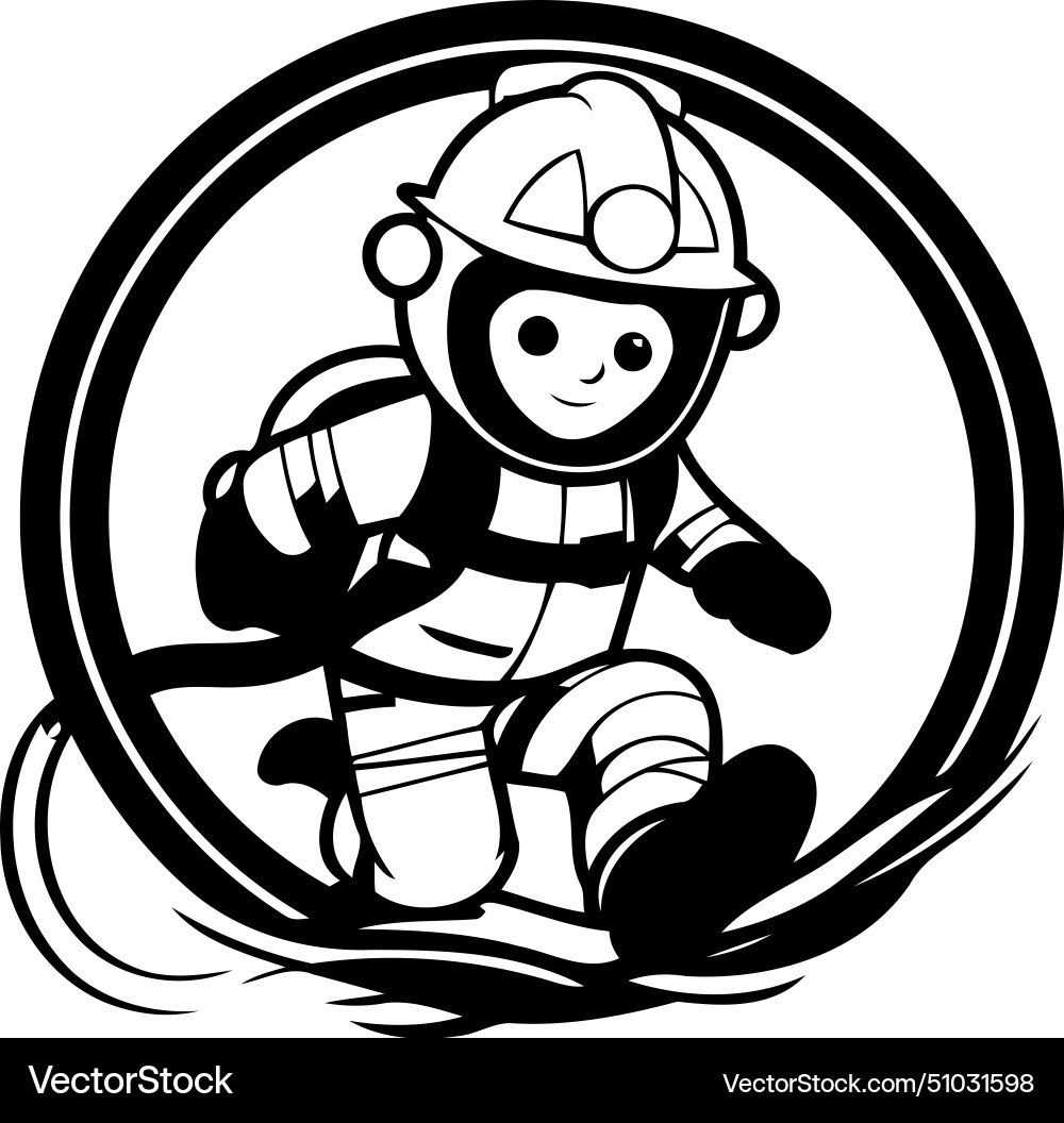 Fireman mascot logo design Royalty Free Vector Image