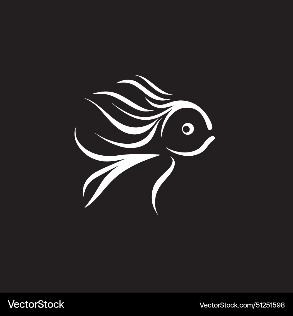 Goldfish - black and white Royalty Free Vector Image