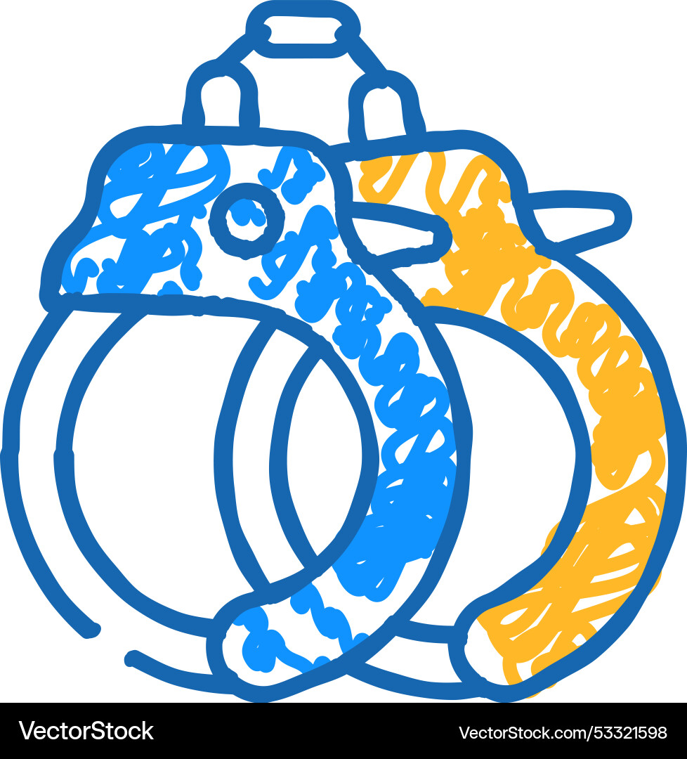 Handcuffs crime icon doodle Royalty Free Vector Image