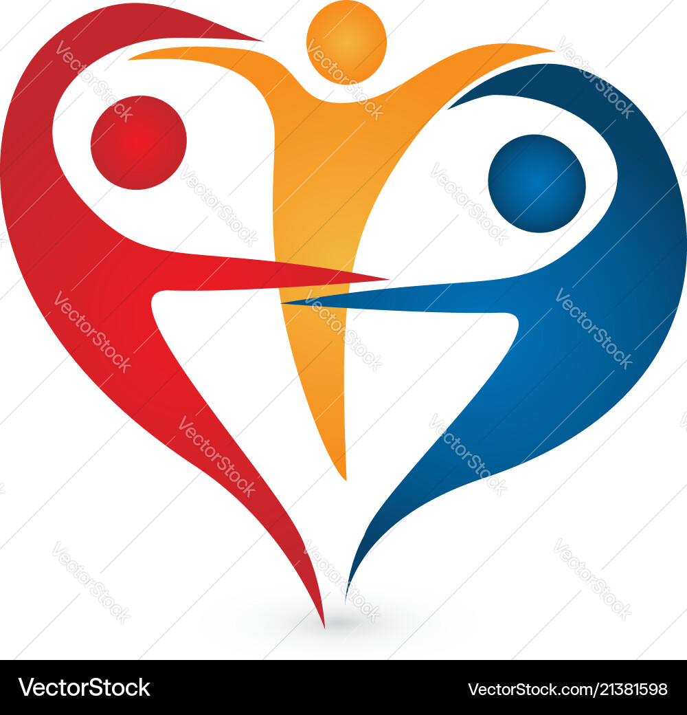 Happy people dancing logo Royalty Free Vector Image