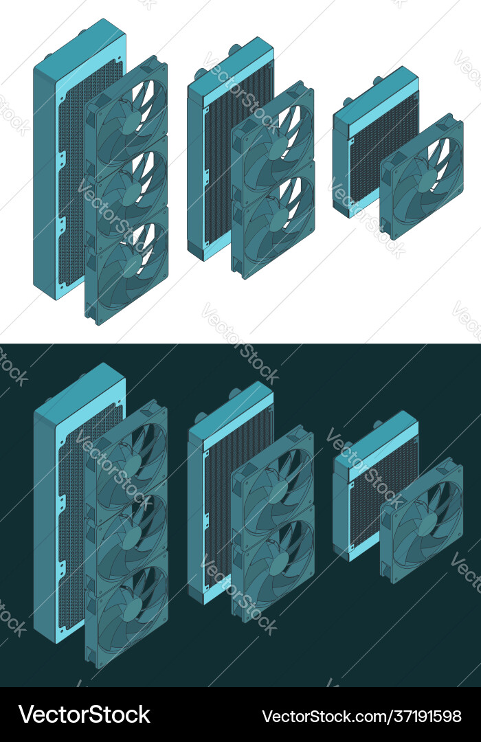 Liquid cooling systems set Royalty Free Vector Image
