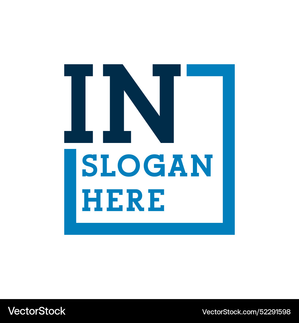 Minimal initials logo letters i and n in initial Vector Image