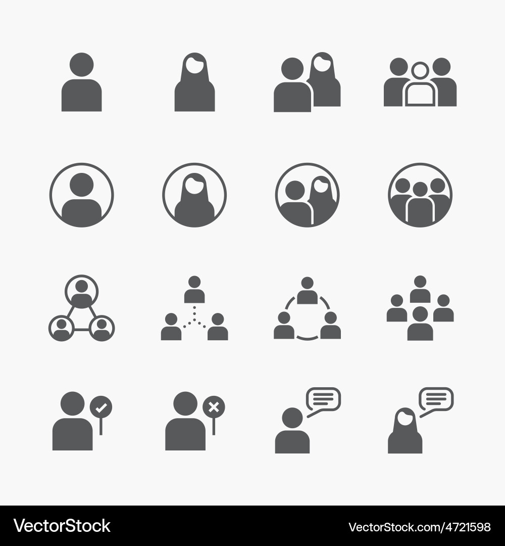 People Line Icons Set Royalty Free Vector Image