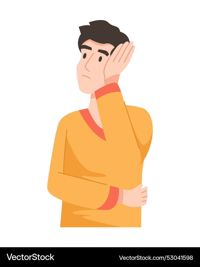 Person wondering and thinking character Royalty Free Vector
