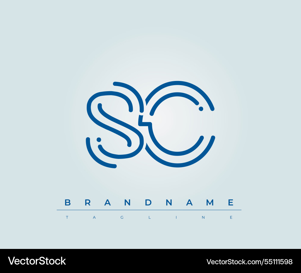 Sc technology letter logo template Royalty Free Vector Image